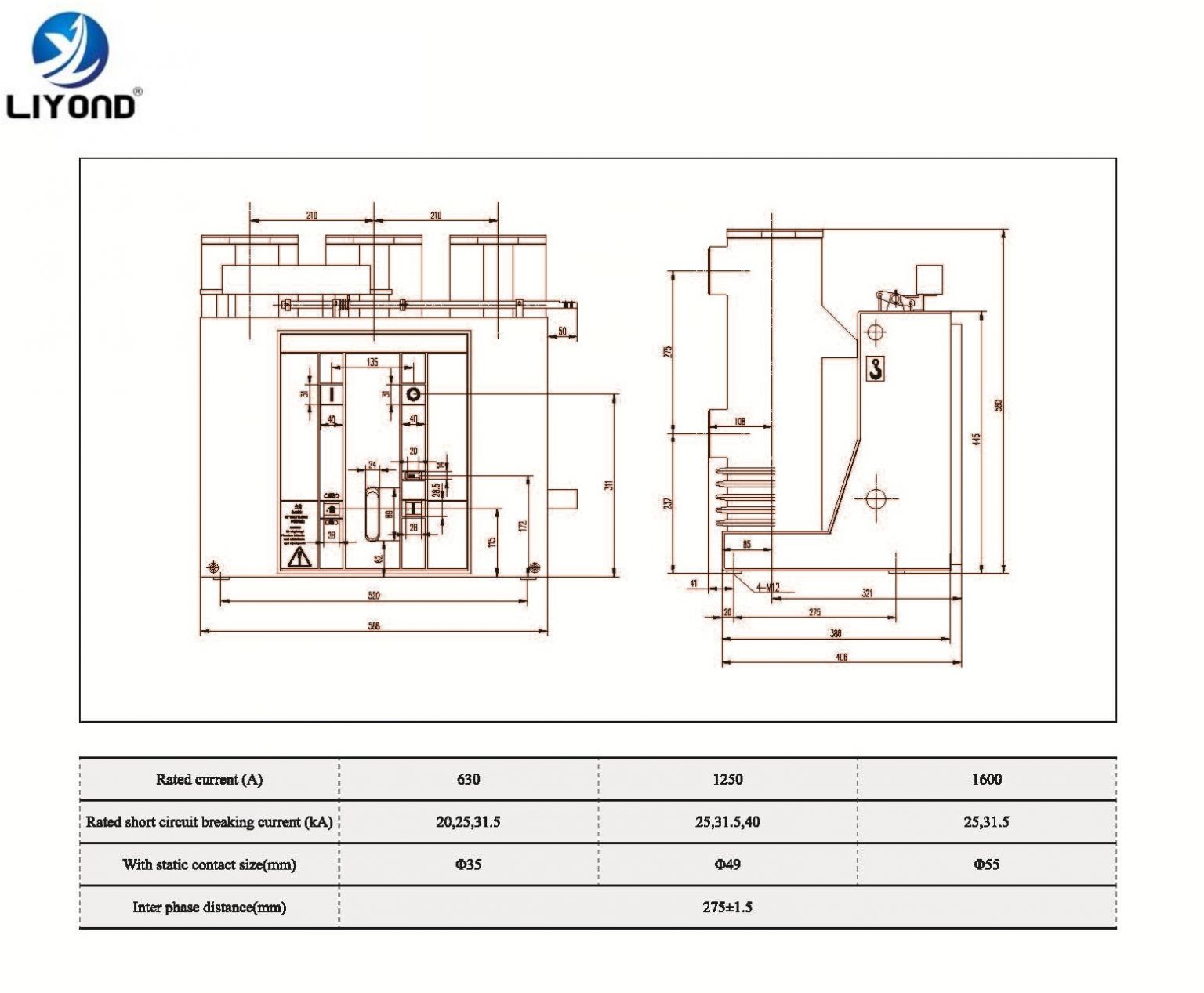 VBI-24 fixed type insulation cylinder MV VCB - liyond vacuum circuit ...