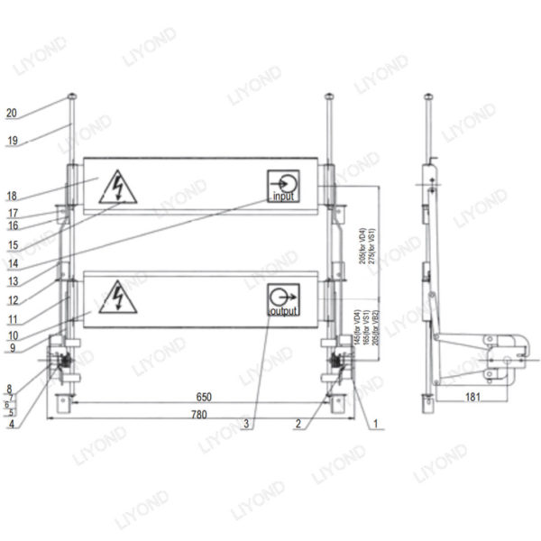 High Voltage Interlocking device Shutter Mechanism For Switchgear