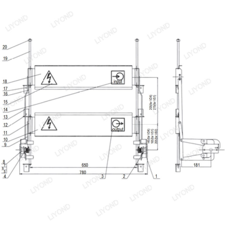 High Voltage Interlocking device Shutter Mechanism For Switchgear