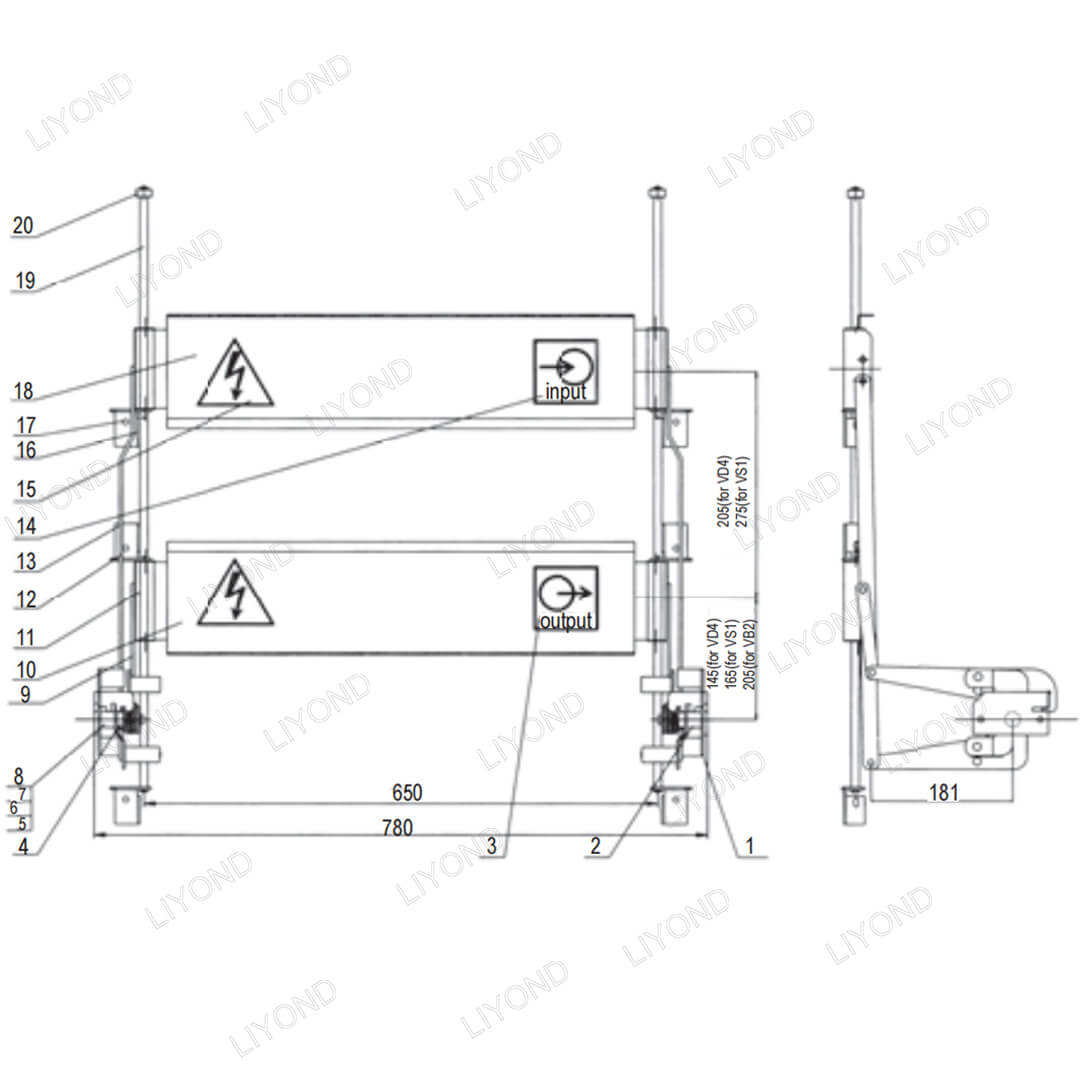 High Voltage Interlocking device Shutter Mechanism For Switchgear