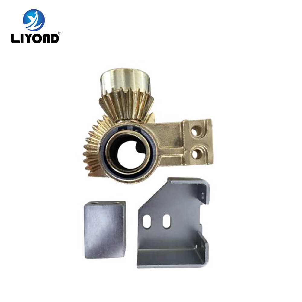 Grounding switch operating mechanism interlock device bevel gear drive