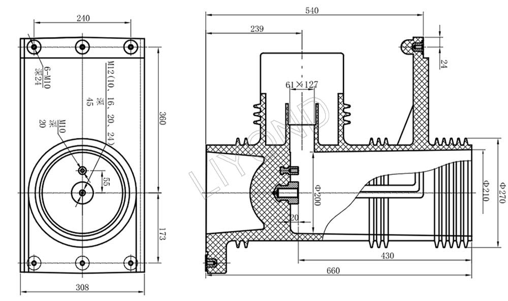 35kV 40.5kV High voltage epoxy resin shielded contact box for switchgear