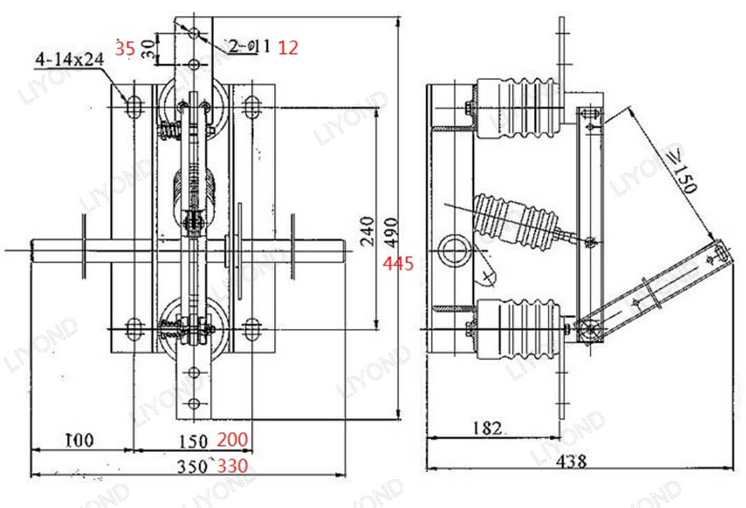10kV 12kV Isolator High Voltage Single pole Isolation Switch