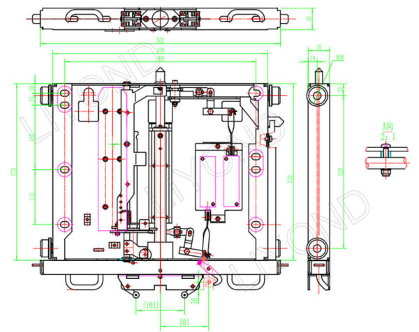 10kV VCB Chassis Truck for ABB VD4 Vacuum Circuit Breakers