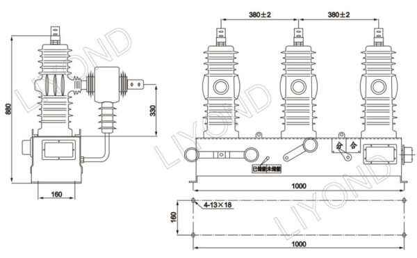 24kV Outdoor pole mounted vacuum circuit breaker auto recloser