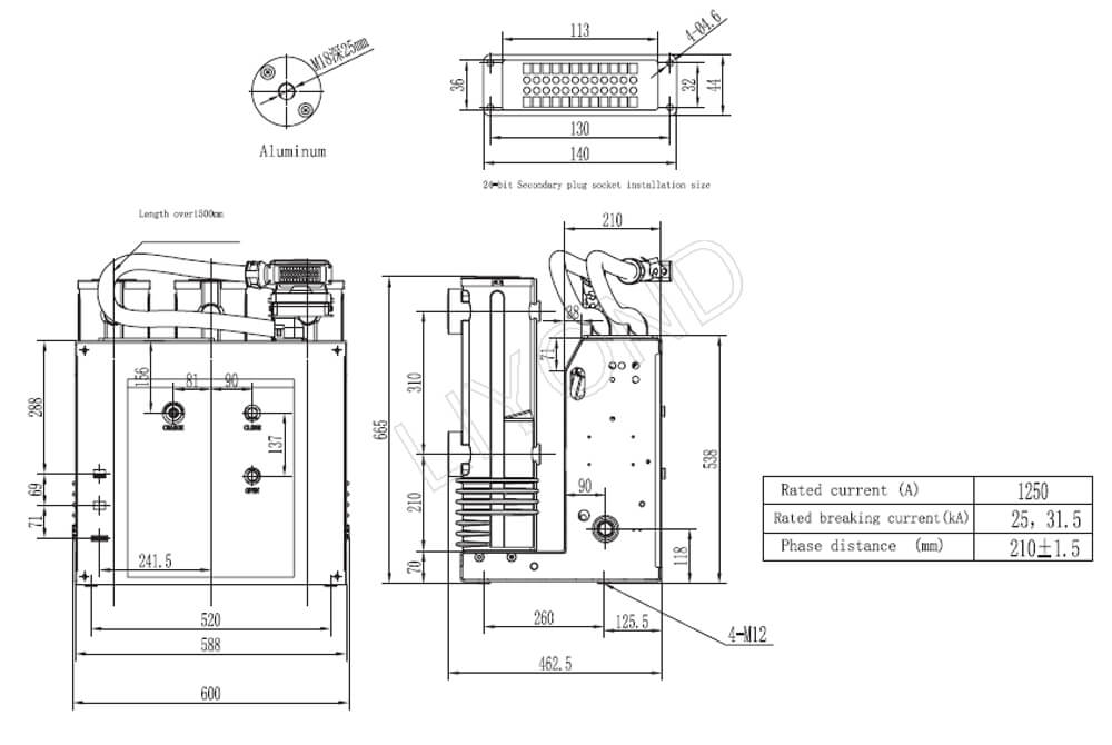 24kV Vacuum Circuit Breaker With CT68 Spring Operating Mechanism
