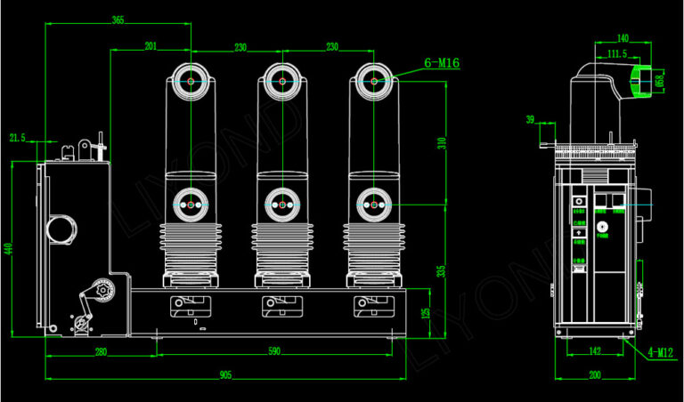 Side-mounted Circuit Breaker For 24kV High Voltage