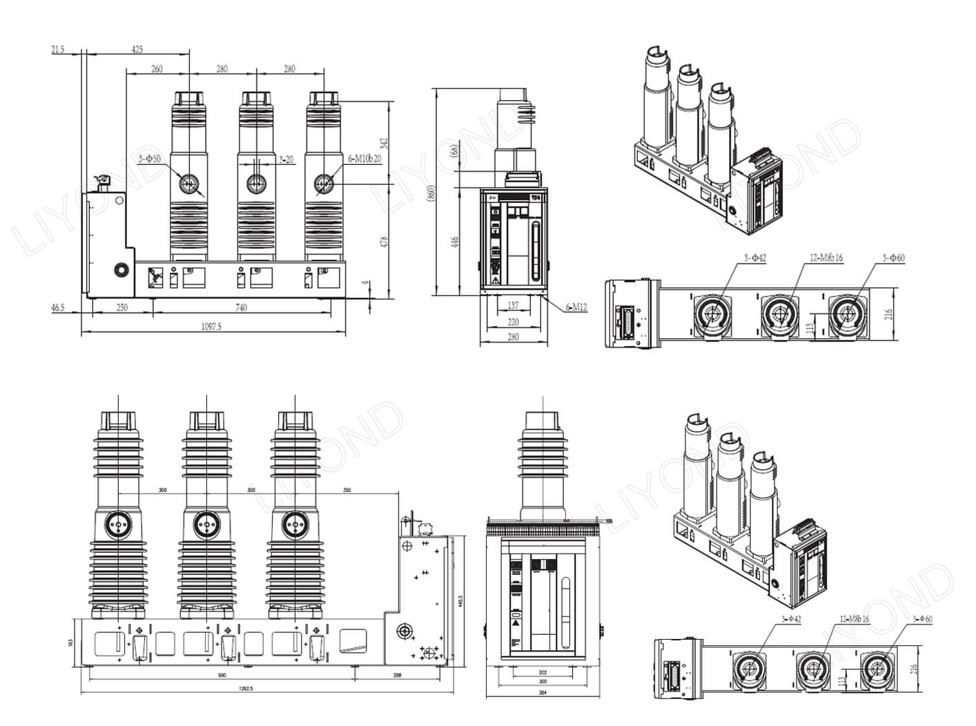 VSG-C/40.5 Embedded pole lateral type indoor hv circuit breaker - liyond