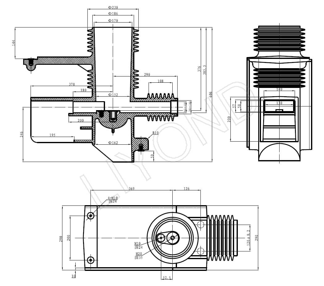 Wholesale 40.5KV red epoxy resin contact box for switchgear - liyond