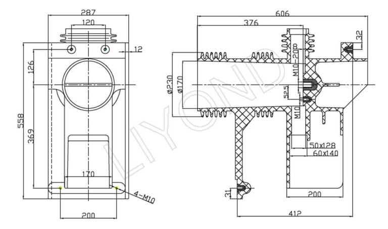 Wholesale 40.5KV red epoxy resin contact box for switchgear - liyond