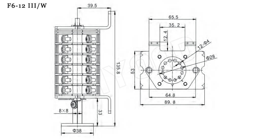 F6 Changeover Rotary Cam Switch For HV Operating Mechanism